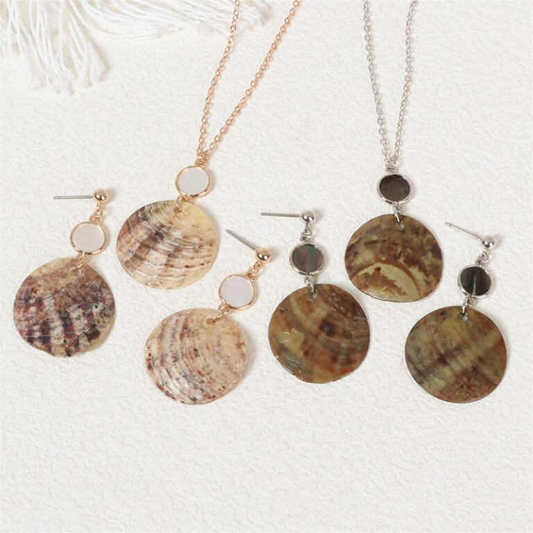 MOP Shell Necklace and Earring Set Beach Inspired Style - Justop ...