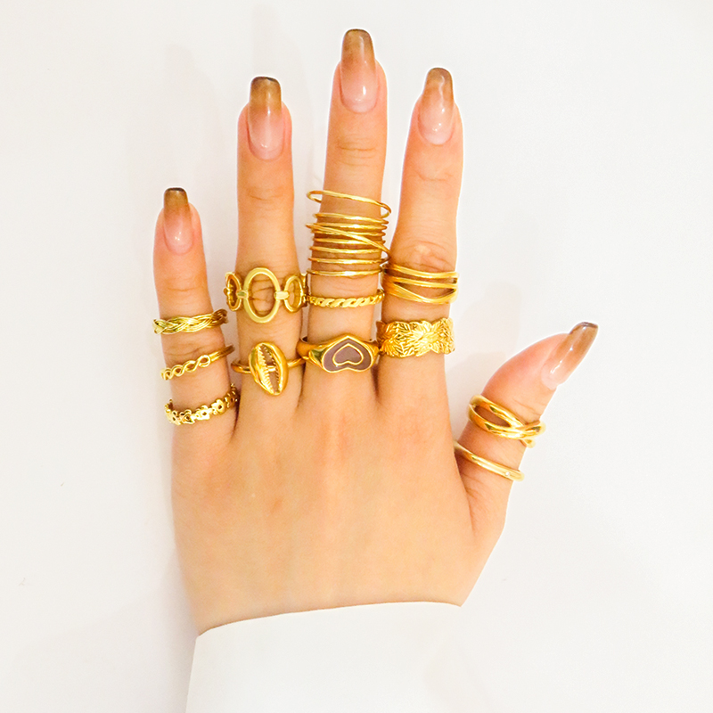 Stylish Gold Ring Collection in Stainless Steel and Copper - Justop ...