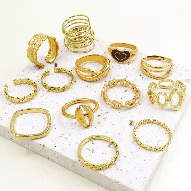 Stylish Gold Ring Collection in Stainless Steel and Copper - Justop ...
