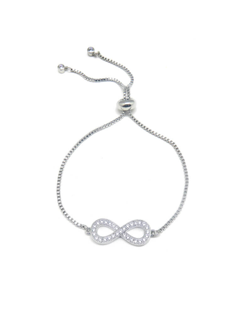Timeless Cubic Zirconia Infinity Symbol Bracelet with Box Chain ...