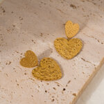 Trendy Stainless Steel Gold Earrings in Artistic and Romantic Designs ...