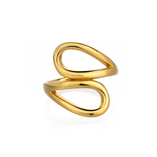 Contemporary Abstract Gold Rings In Fluid Irregular Geometric Shapes ...